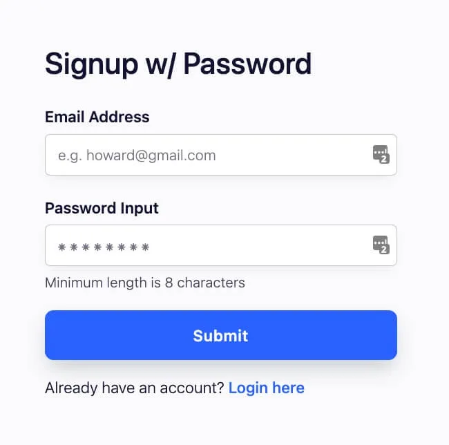 Signup With Password | Free Webflow Component